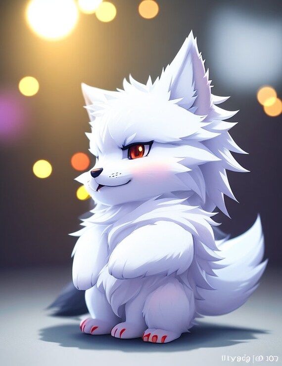Lobo Chibi Anime Con Alas Chica Lobo Anime Para Colorear, Imprimir E