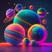 Neon Planets, Neon Colorful Planets, Planets, Neon Art, Colorful Art - Etsy