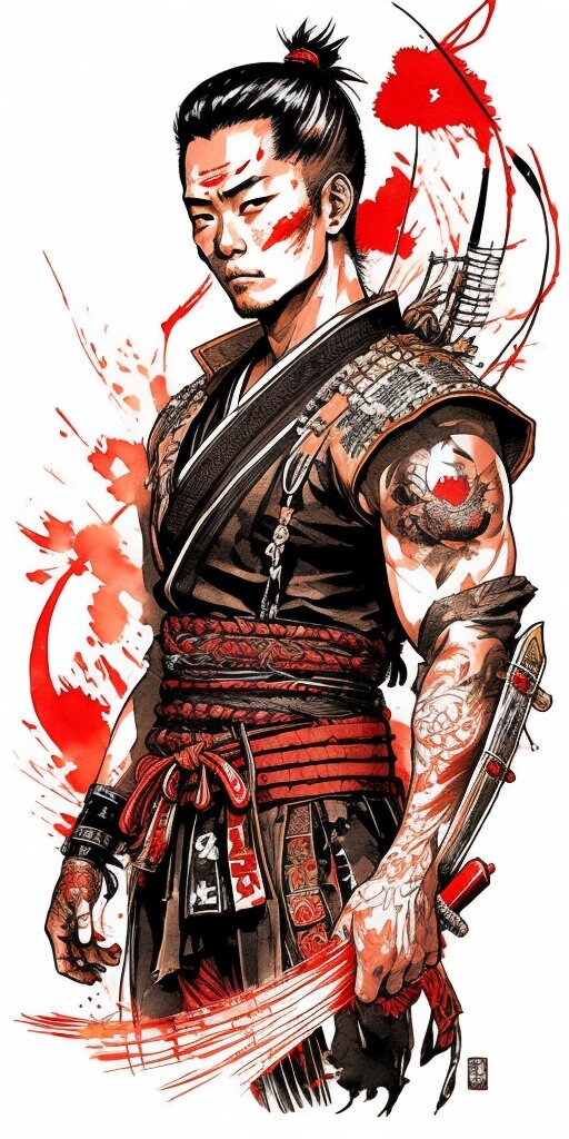 Sticker of a Japan Samurai, Full Body, Kim Jung Gi, Freedom - Etsy