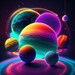 Neon Planets, Neon Colorful Planets, Planets, Neon Art, Colorful Art - Etsy