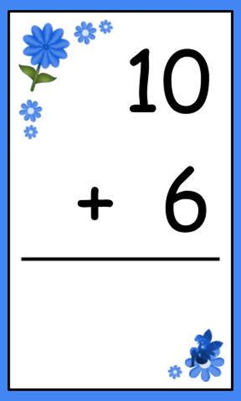 Addition Flash Cards for Kids! DOWNLOAD! 144 Cards, Addends 1-12 ...