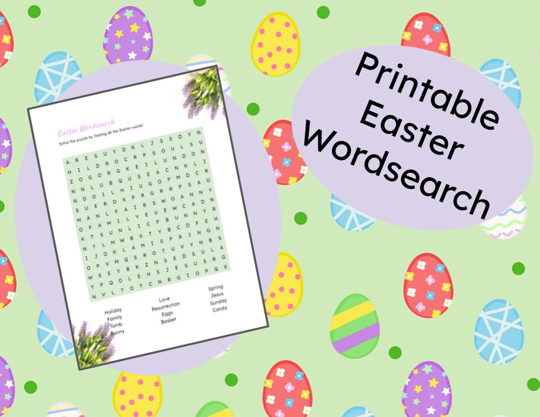 Easter Wordsearch Puzzle: Spring Activity Game (digital Download) - Etsy