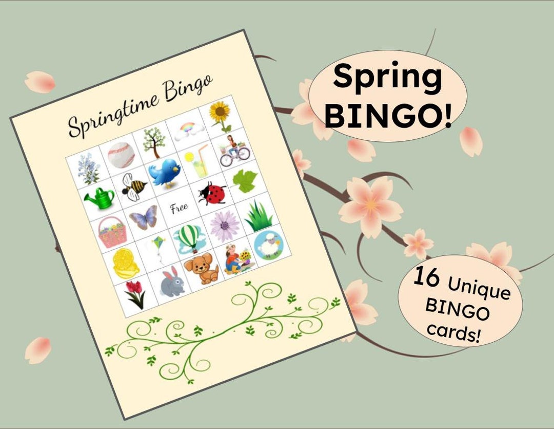 Spring BINGO! | Party Game | Printable Bingo Game for Family Game Night ...