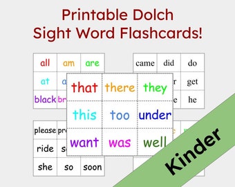 Pre-k Sight Word Flashcards | Dolch Sight Words | Preschool Flashcards ...