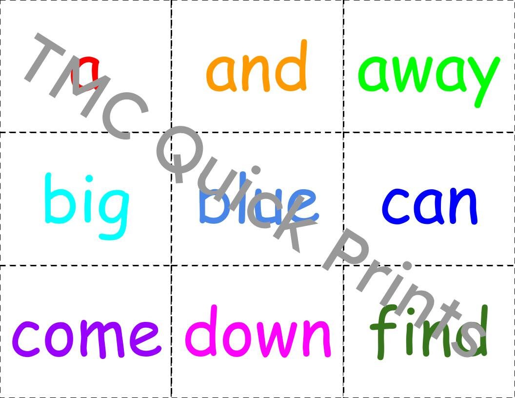 Pre-k Sight Word Flashcards | Dolch Sight Words | Preschool Flashcards ...