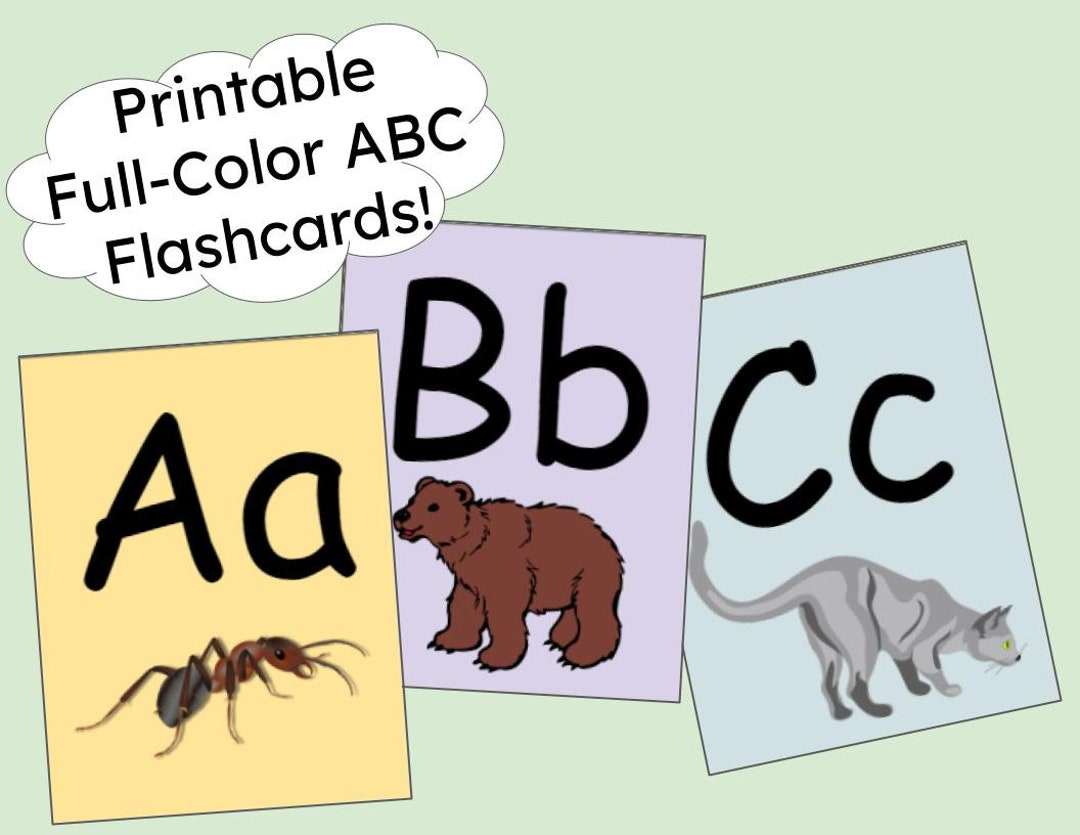 Alphabet Flashcards | DOWNLOAD | Full-color ABC Flashcards | Printable ...