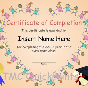 Graduation Certificate for Pre-k & Kindergarten | Downloadable Template ...