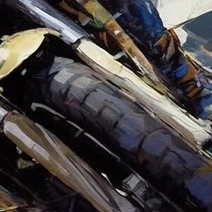 Abstract Race Car Oil Painting on Canvas, Original Motorcycle Painting ...