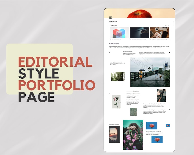 Notion Portfolio Template for Freelancers, Designers (digital Download ...