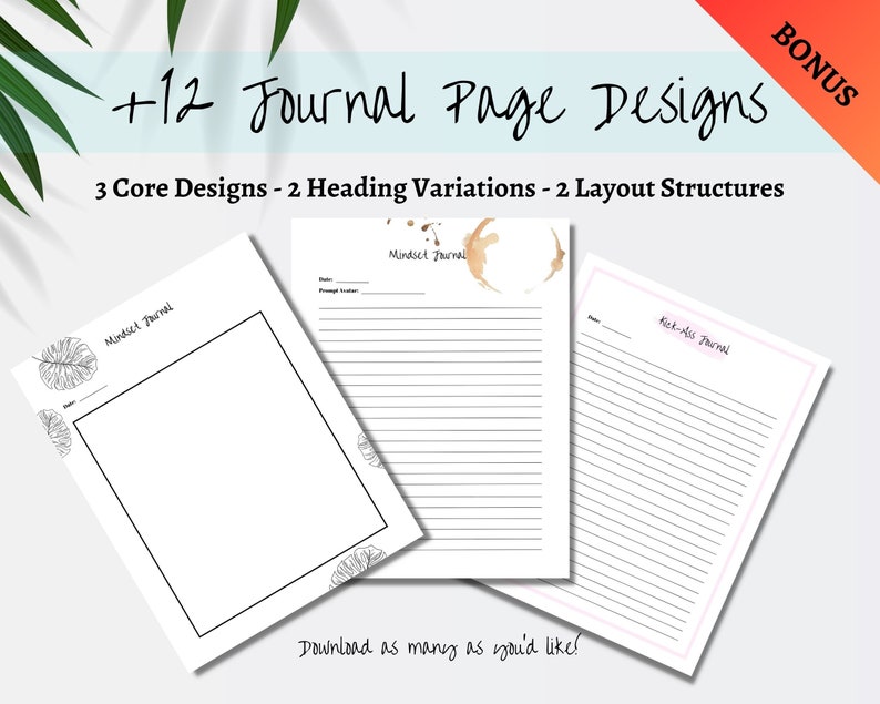 50+ Printable Journal Prompts, Mindset Prompts, Mindset Workbook, Self ...