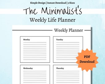 Digital Planner Weekly Planner Printable Planner Printable Weekly ...