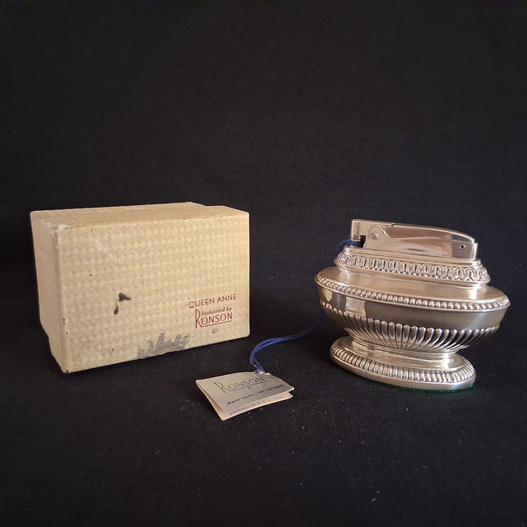 Ronson Queen Anne 1960's Table Cigarette Lighter. ( Mint W/ Original ...