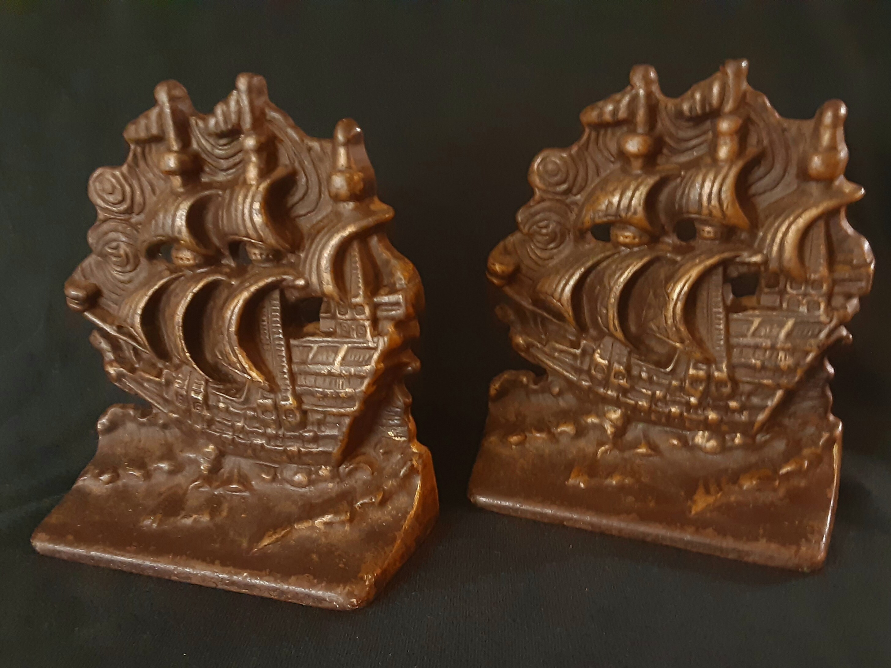 1940's Nautical Theme Ships Bookends Set - Etsy