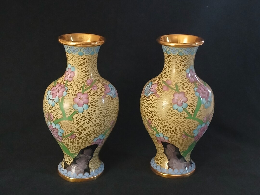 Jingfa Cloisonne Vases(set of 2) LH & RH Pair - Etsy