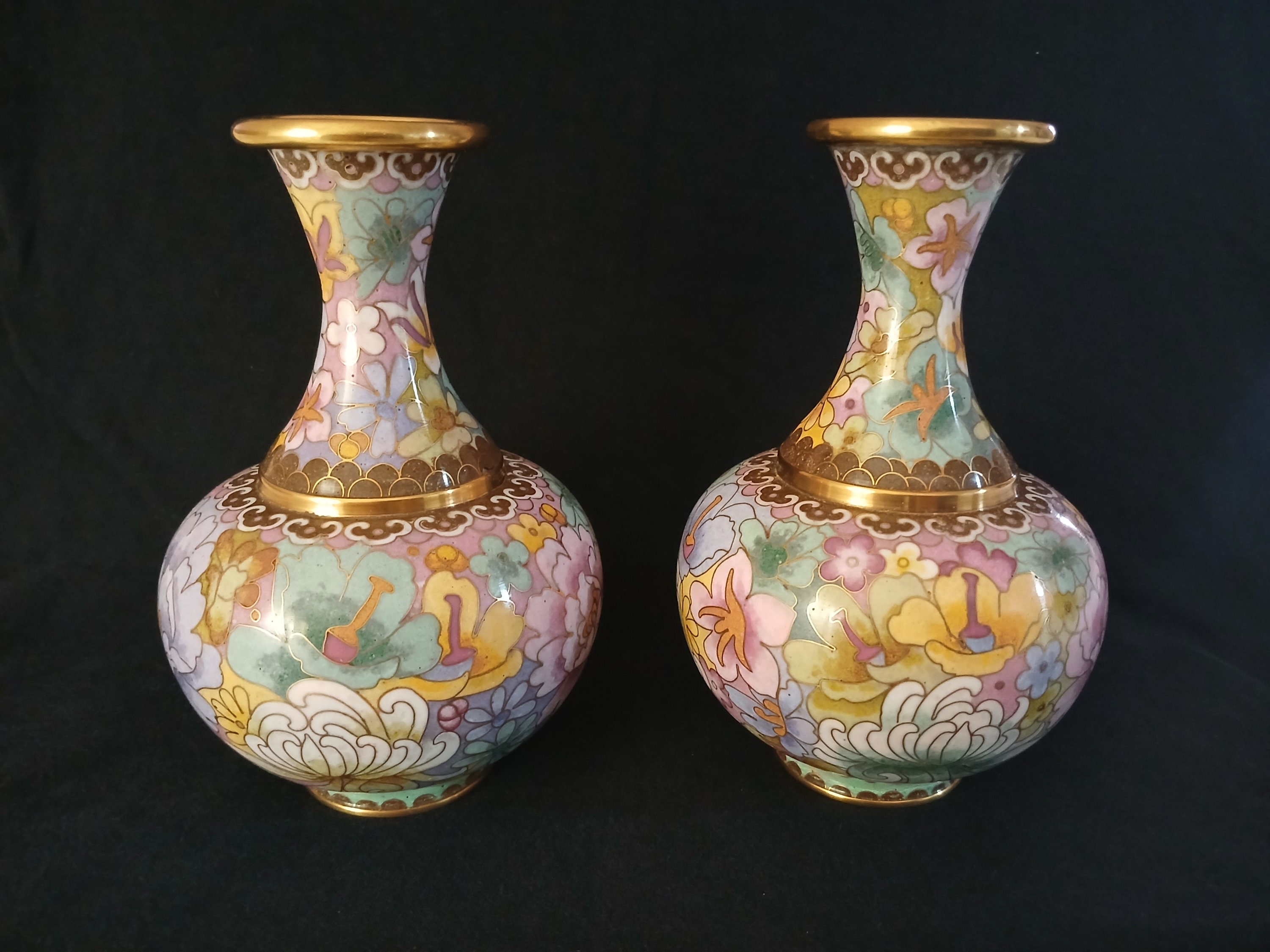 Jingfa Chinese Cloisonne Vases set of Matching Vases - Etsy