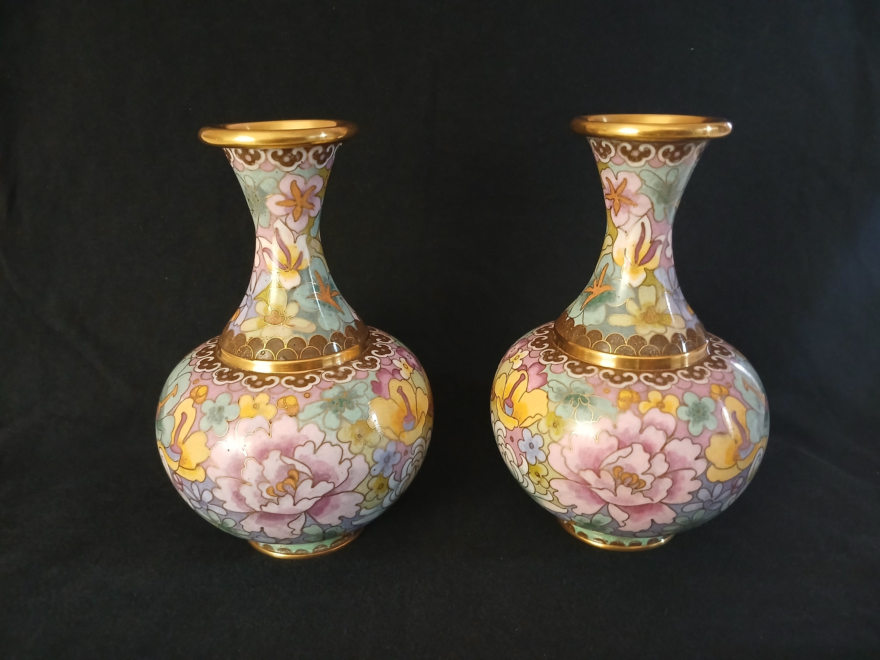 Jingfa Chinese Cloisonne Vases set of Matching Vases - Etsy