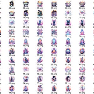 100 Pastel Halloween Cute Clipart Bundle, Transparent Spooky Halloween ...