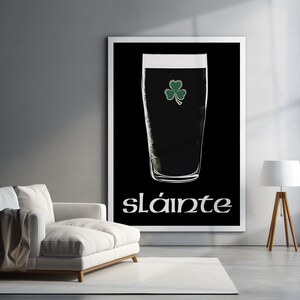 Slainte Wall Art, Printable Irish Wall Art, Retro Fun Irish Drinking ...