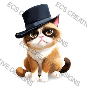 26 Grumpy Cats Dressed up PNG Clipart Bundle, Fun Designs of Cute ...