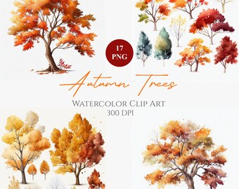 Autumn Landscape Clipart Fall Scenery Clipart Bundle - Etsy