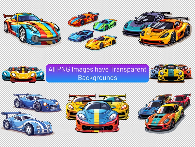 Race Car 51 PNG Clipart Bundle, Instant Digital Download, High Quality ...
