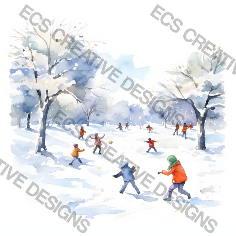 35 Watercolor Winter Wonderland Clipart Bundle, PNG Files for Digital ...