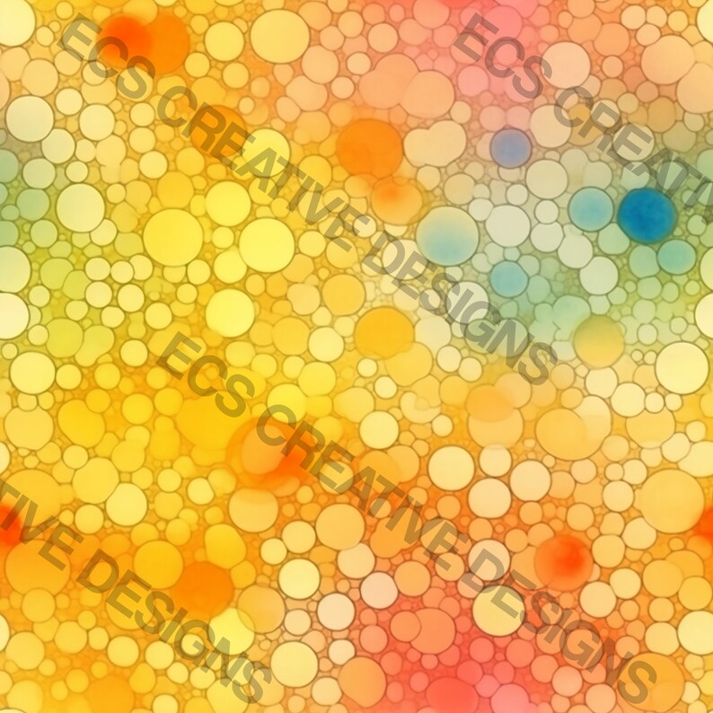 Watercolor Bubbles Digital Paper, Seamless Pattern, Commercial Use ...