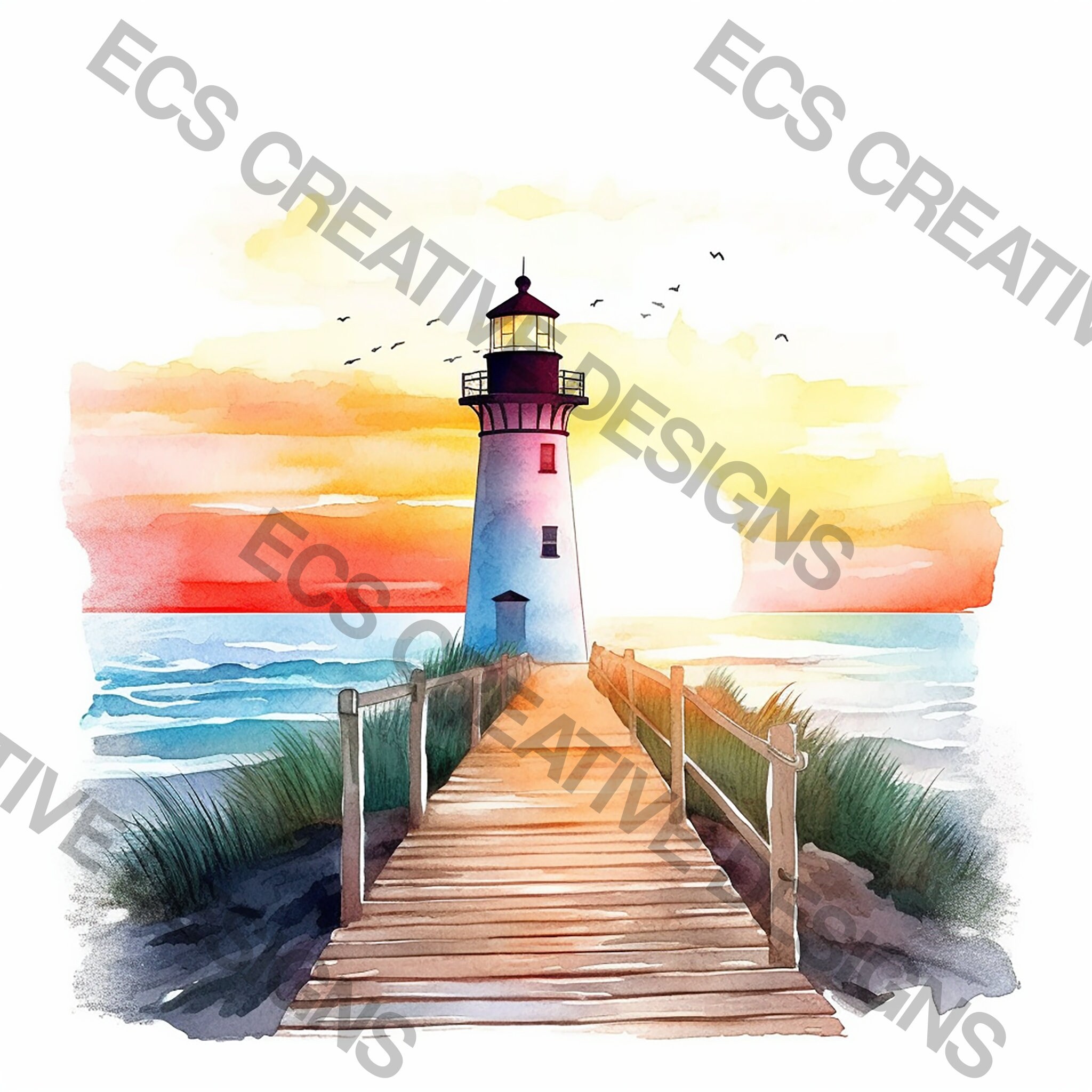 Lighthouse Watercolor Clipart Bundle for Commercial Usepng - Etsy
