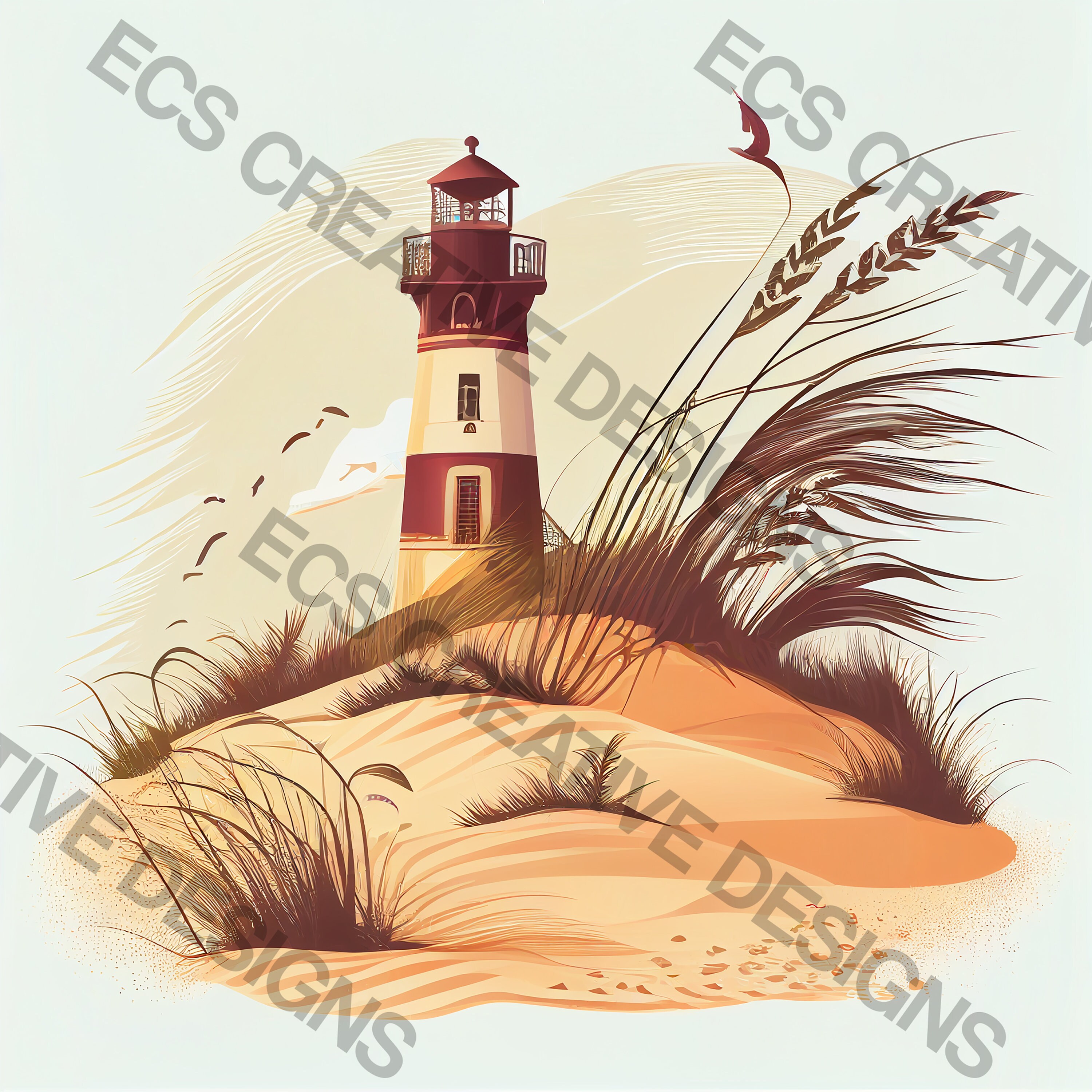 Lighthouse Vector Style Clipart PNG Bundle, Transparent Backgrounds ...