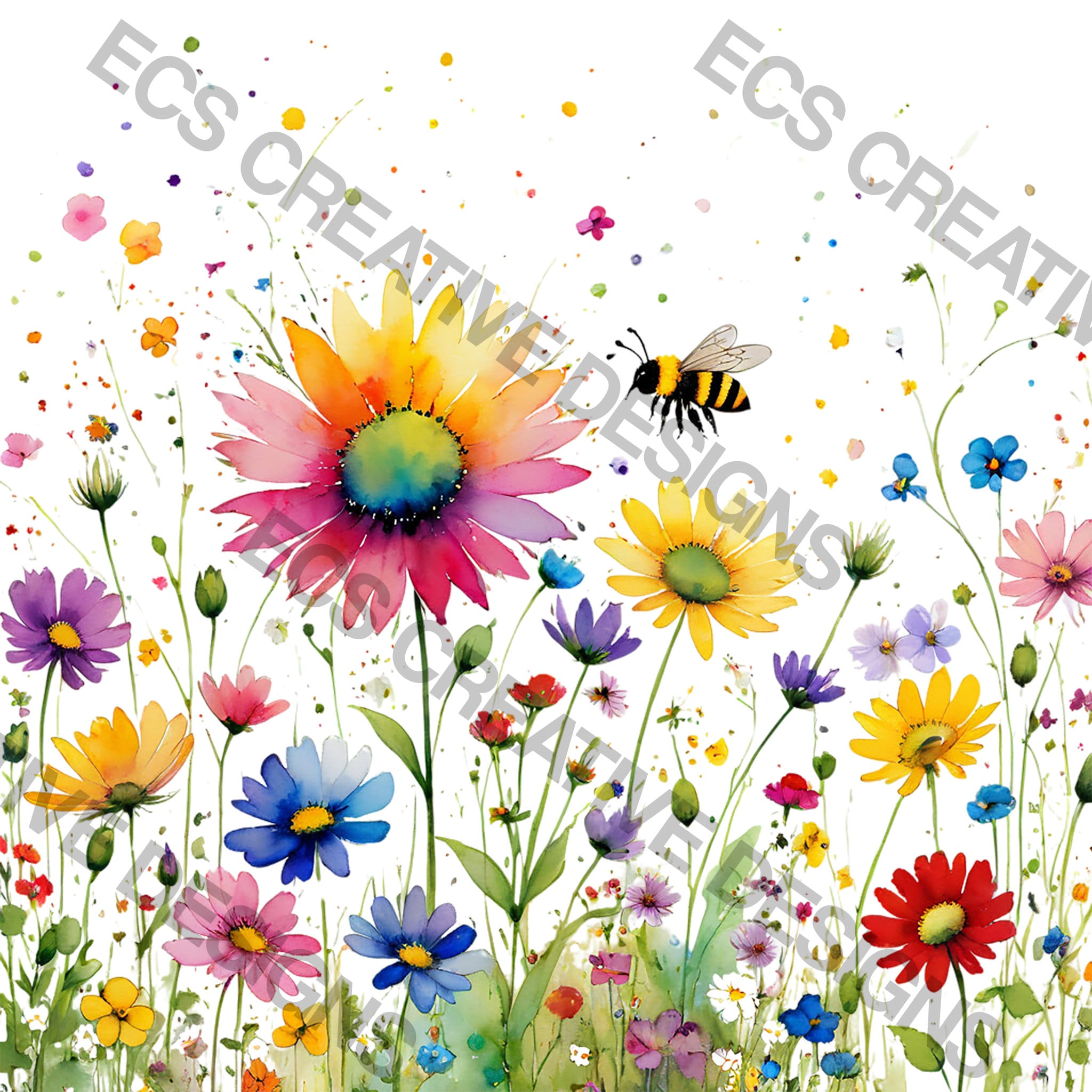 Watercolor Wildflower Clipart Bundle, Instant Digital Download, 24 High ...