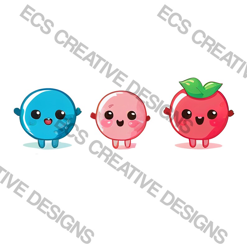 Cute Kawaii Fruit and Vegtable Clipart Set, Digital Download, Printable ...