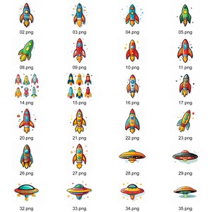 Spaceship 36 PNG Clipart Bundle, Instant Digital Download, High Quality ...