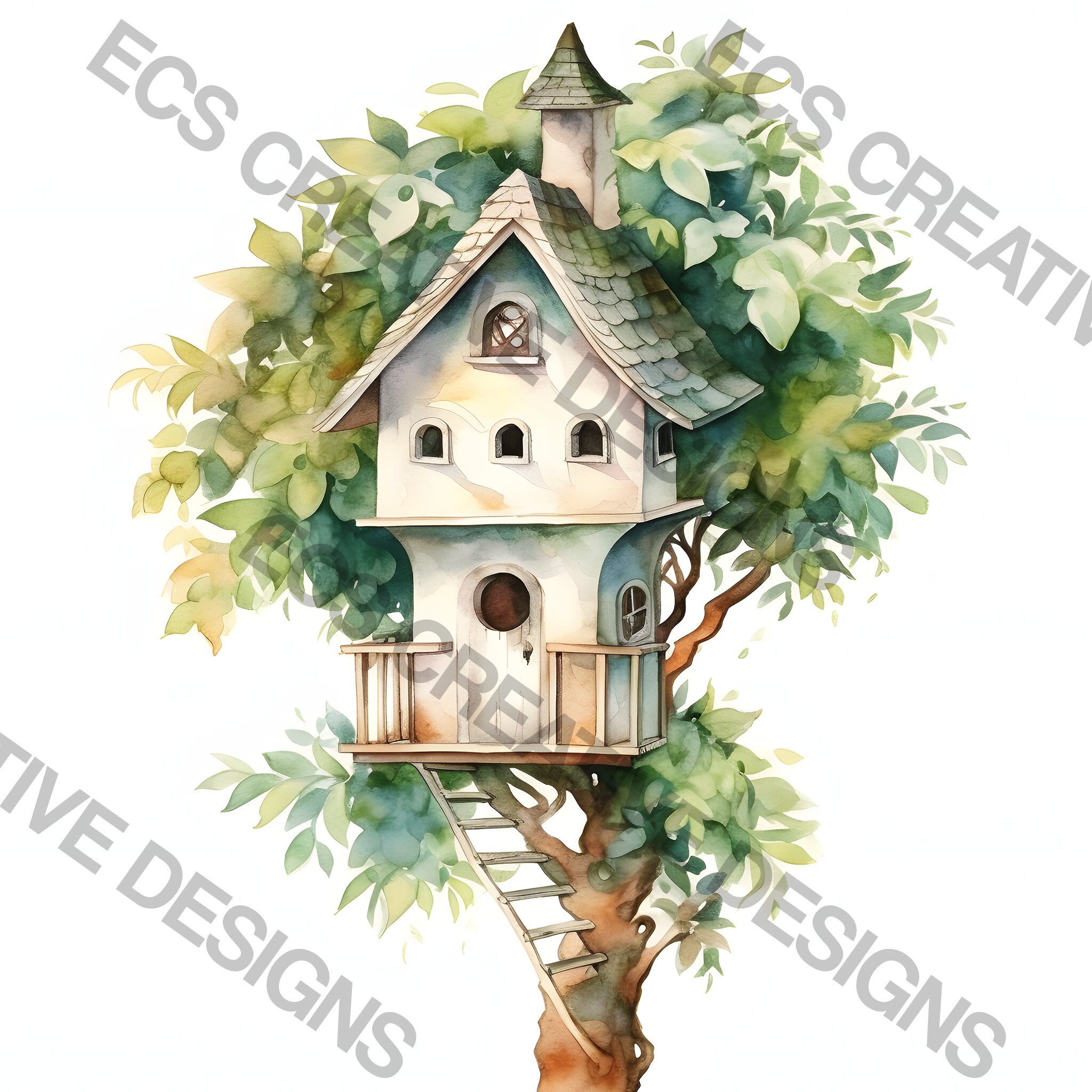 Watercolor Birdhouse Clipart Bundle, Instant Digital Download, 40 High ...