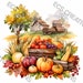 Watercolor Autumn Harvest Clipart Bundle of 26 PNG Files for Digital ...