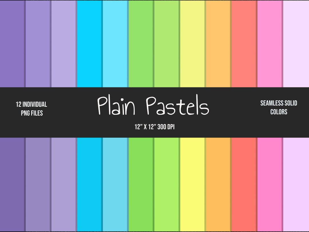 Plain Pastel Solid Background Paper Pack, Instant Digital Download ...