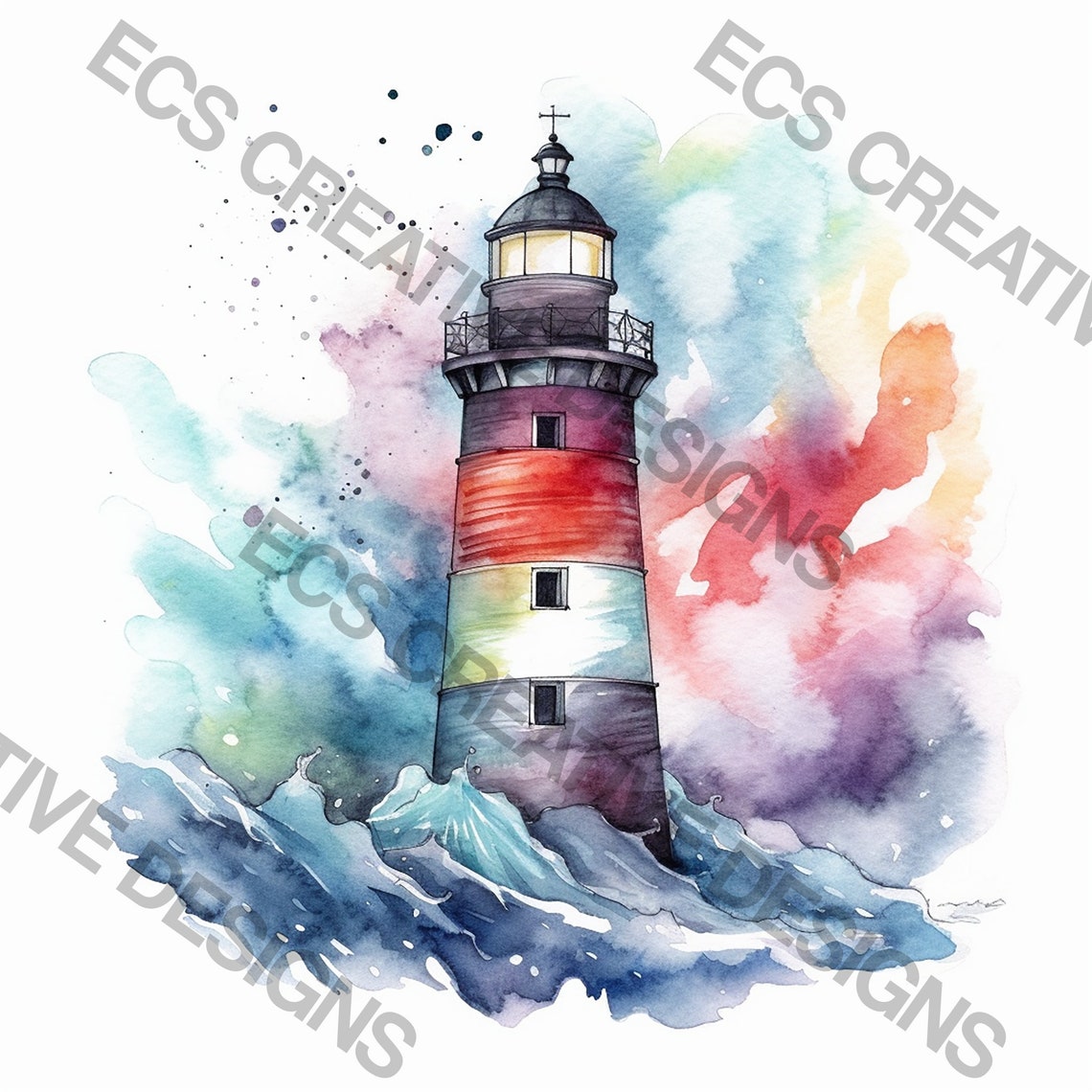 Lighthouse Watercolor Clipart Bundle for Commercial Usepng - Etsy