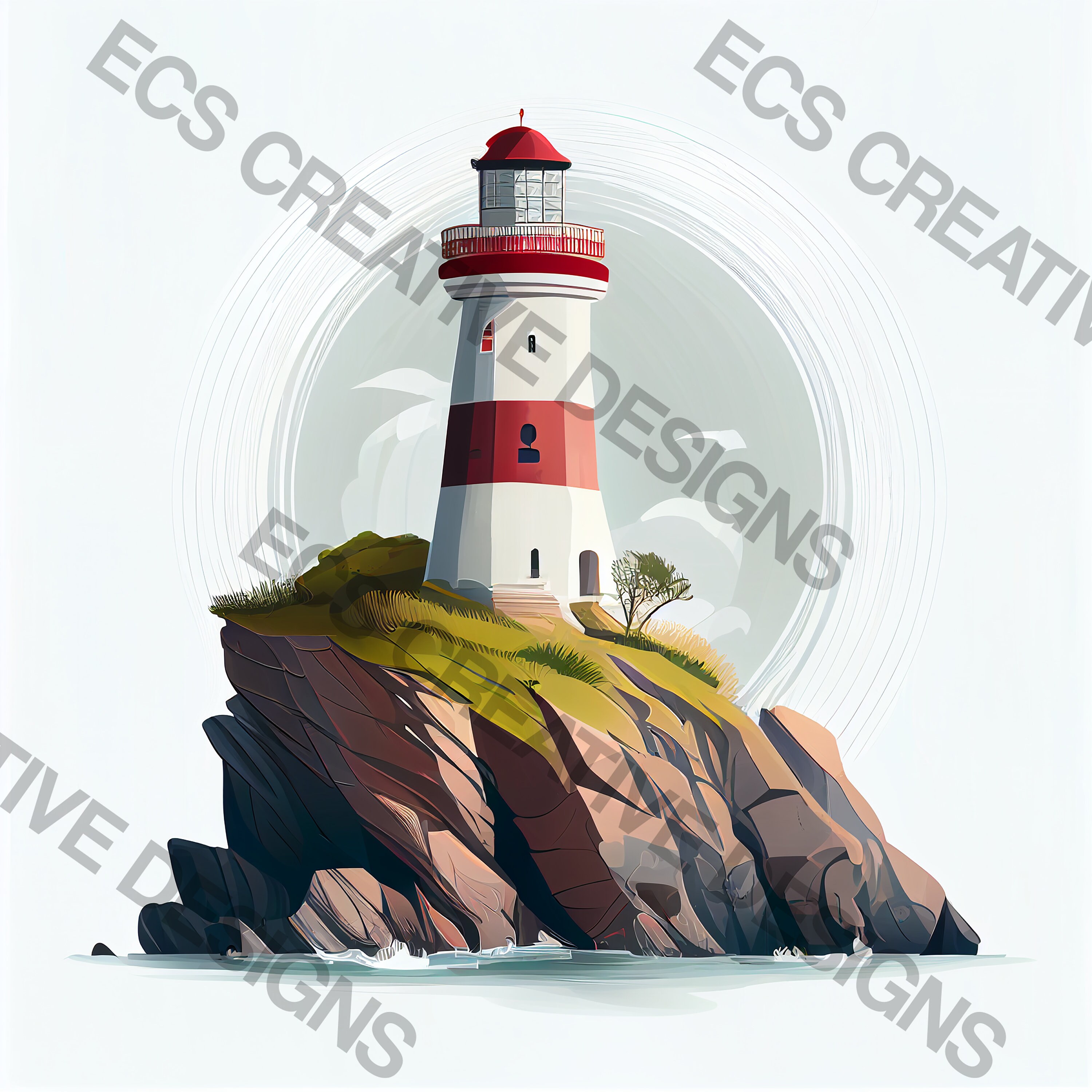Lighthouse Vector Style Clipart PNG Bundle, Transparent Backgrounds ...