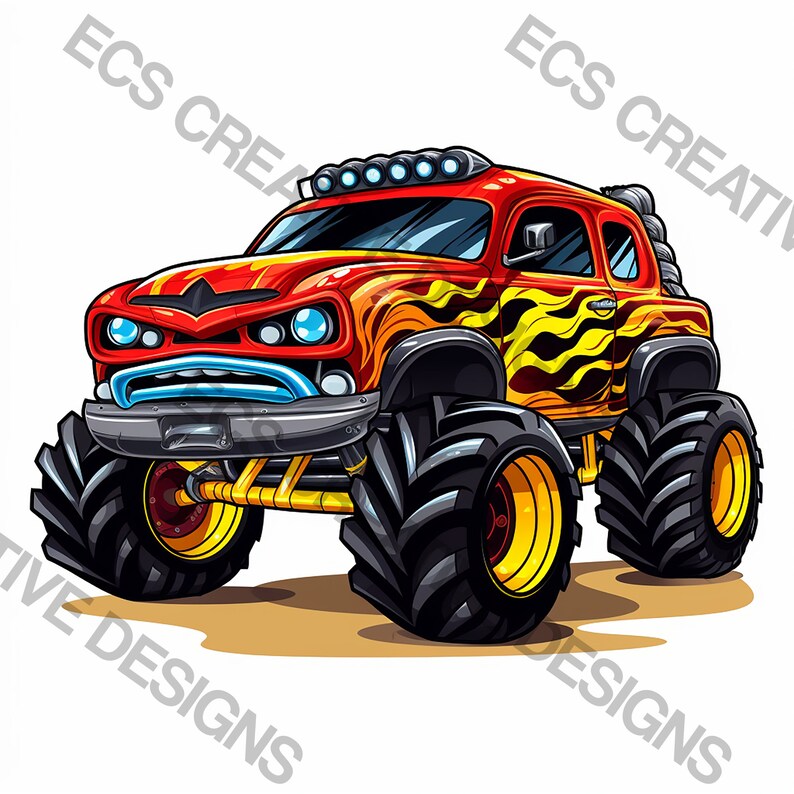 Monster Truck 49 PNG Clipart Bundle, Instant Digital Download, High ...