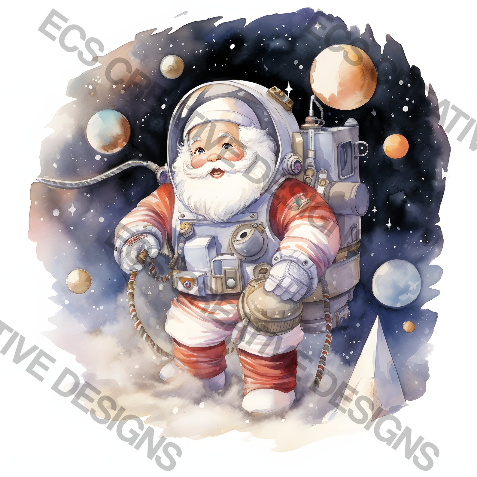 Santa Claus Vacation Clipart PNG Bundle, Digital Download for ...