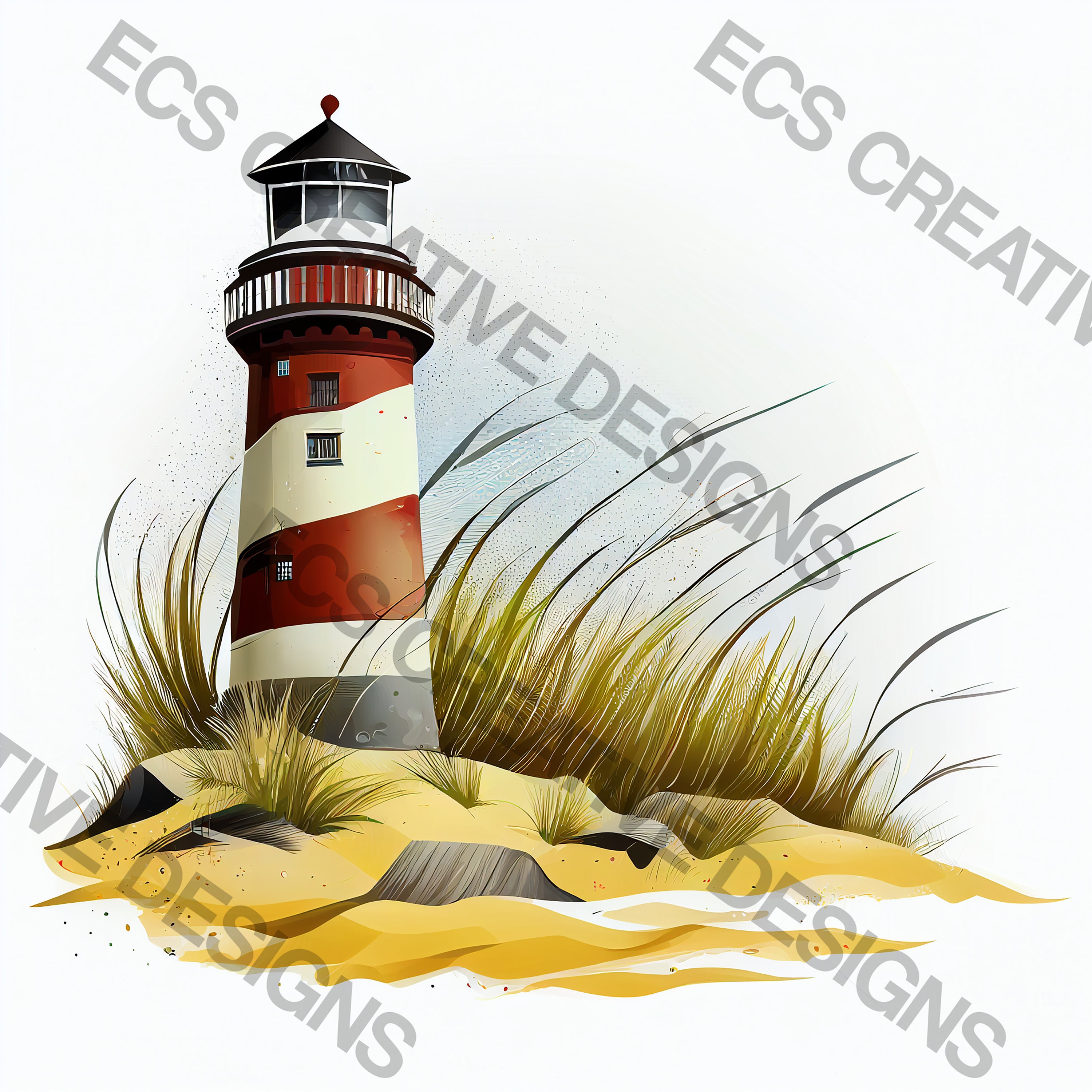 Lighthouse Vector Style Clipart PNG Bundle, Transparent Backgrounds ...