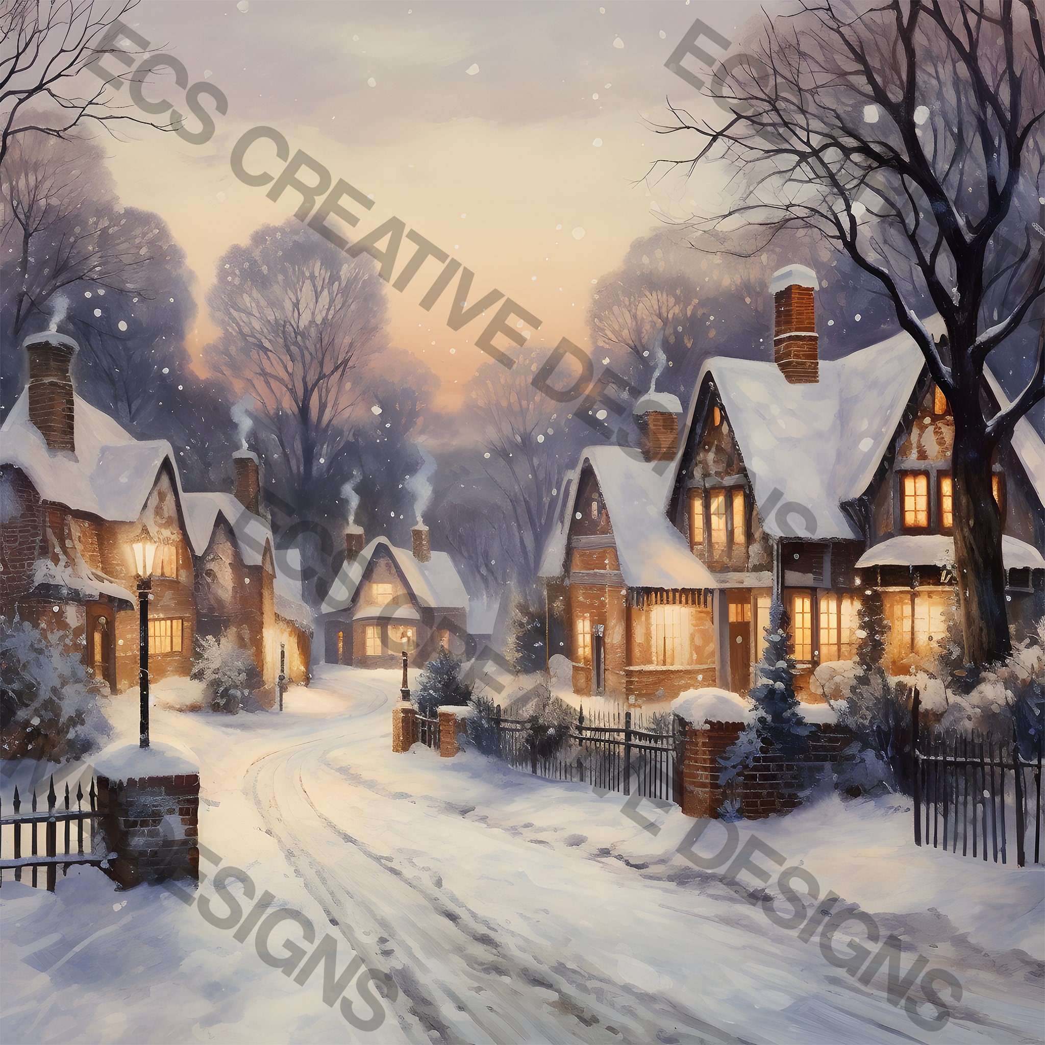 Watercolor Christmas Scenes Clipart Bundle, Instant Digital Download ...