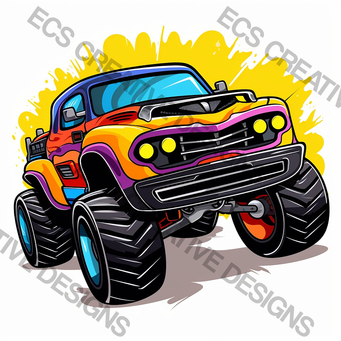 Monster Truck 49 PNG Clipart Bundle, Instant Digital Download, High ...
