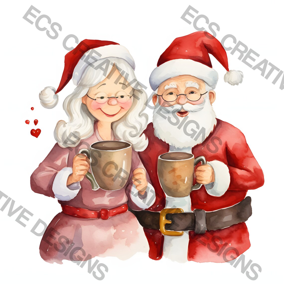 Santa & Mrs Claus Clipart Bundle, Digital Download for Commercial Use ...