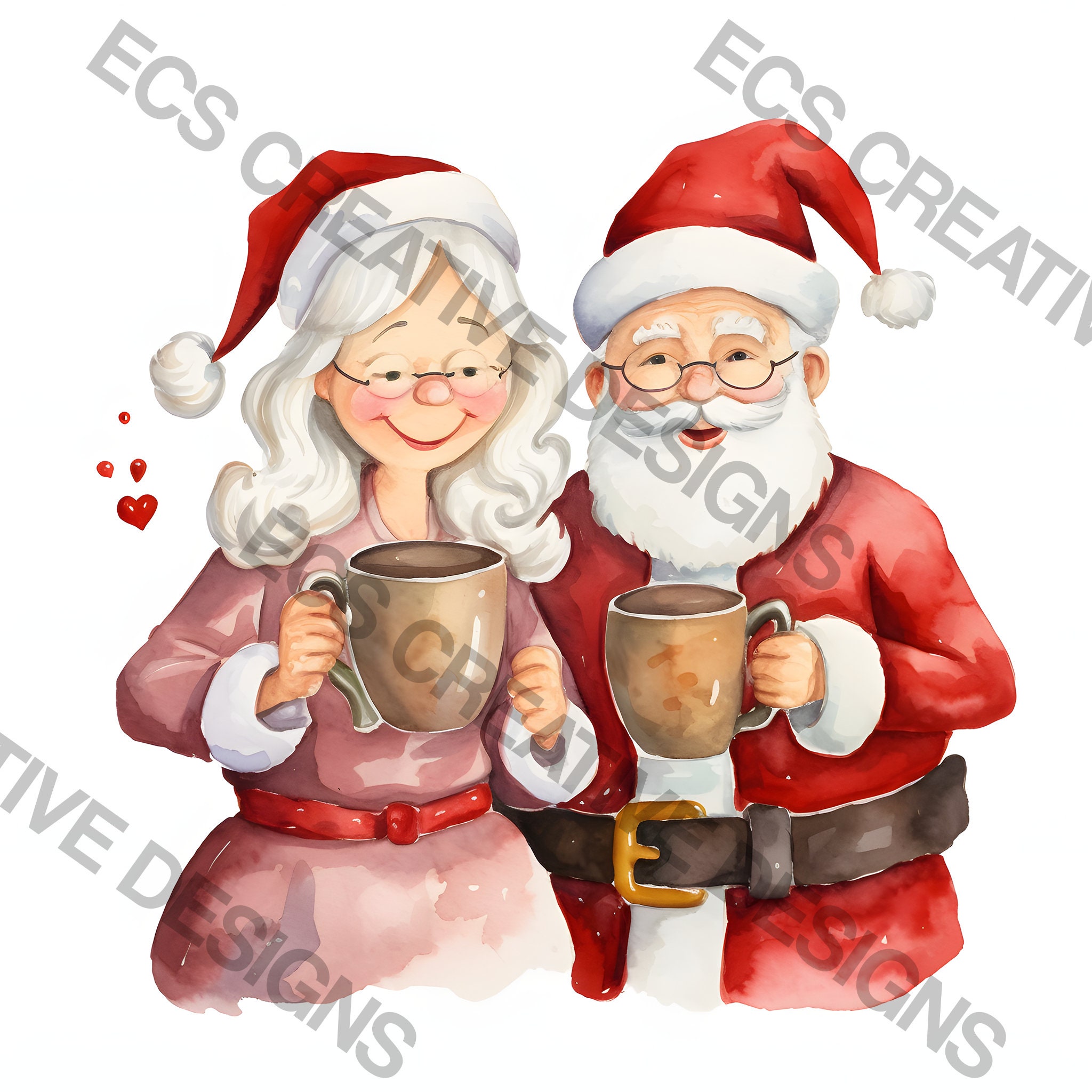 Santa & Mrs Claus Clipart Bundle, Digital Download for Commercial Use ...