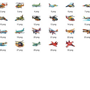 Airplane and Helicopter 30 PNG Clipart Bundle, Instant Digital Download ...