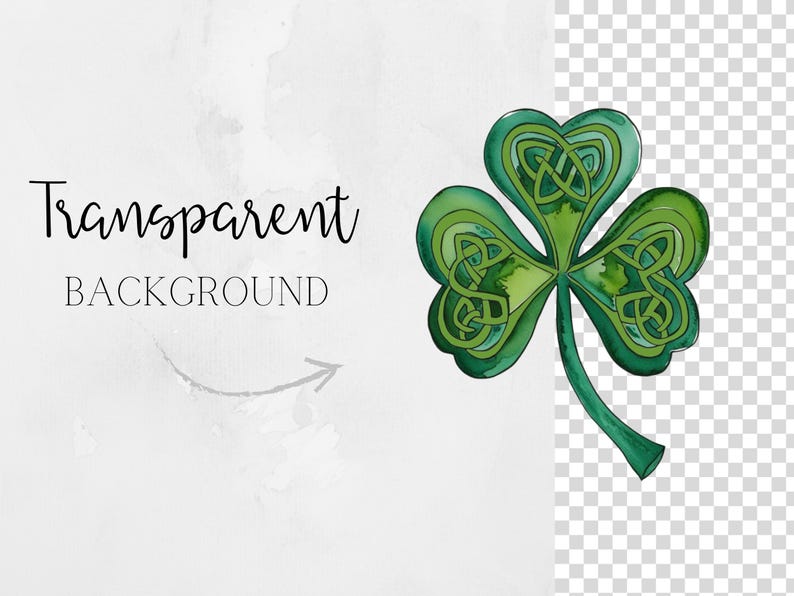 18 Celtic Shamrock Watercolor PNG Clipart Bundle, Celtic Inspired ...