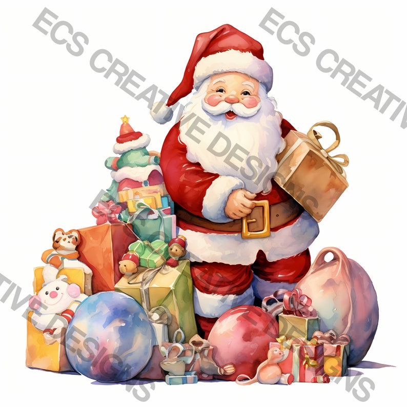 Santa Claus Clipart Bundle, Digital Download for Commercial Use ...
