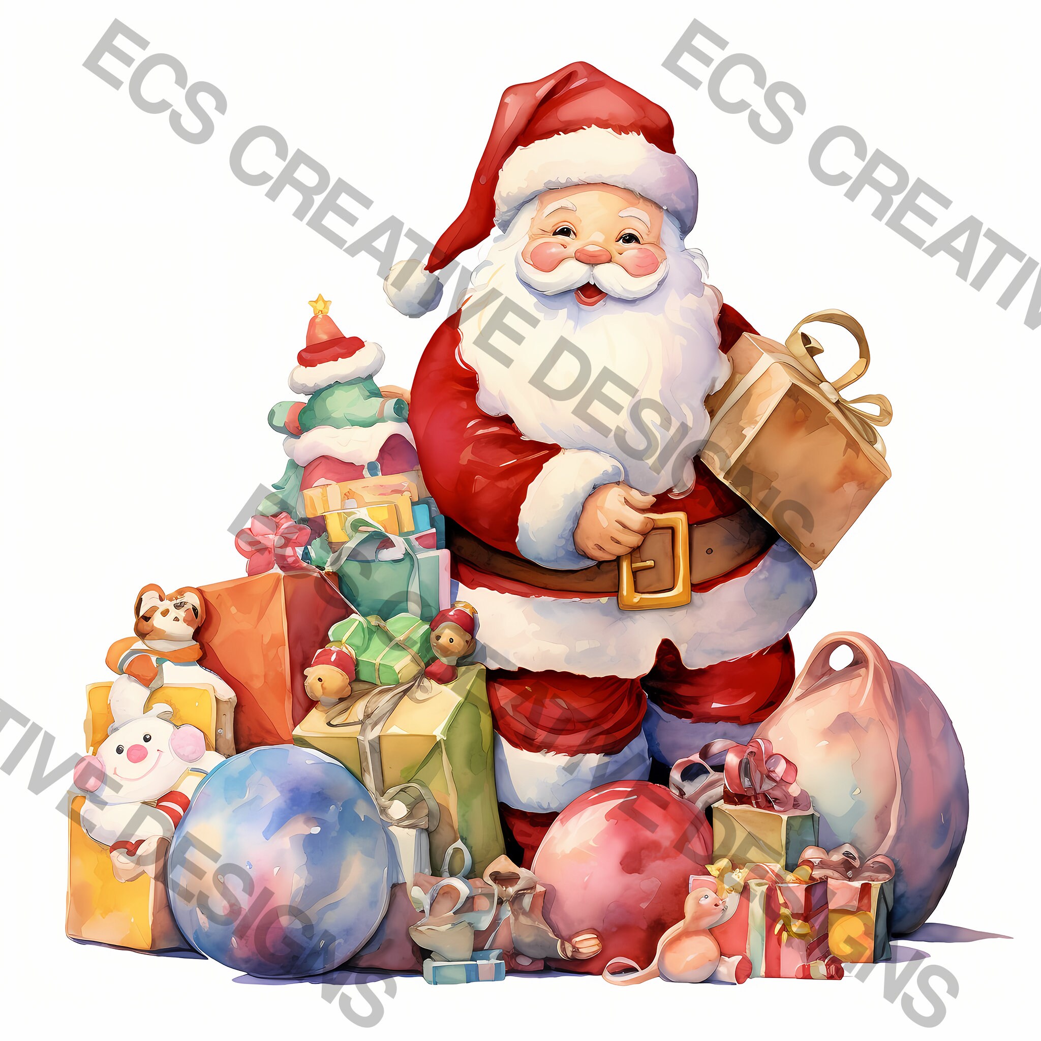 Santa Claus Clipart Bundle, Digital Download for Commercial Use ...