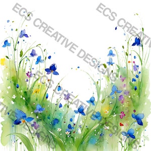 Watercolor Wildflower Clipart Bundle, Instant Digital Download, 24 High ...