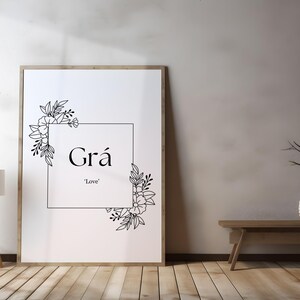 Grá Irish Prints, 3 Designs Included, Love Poster, Irish Wall Decor ...